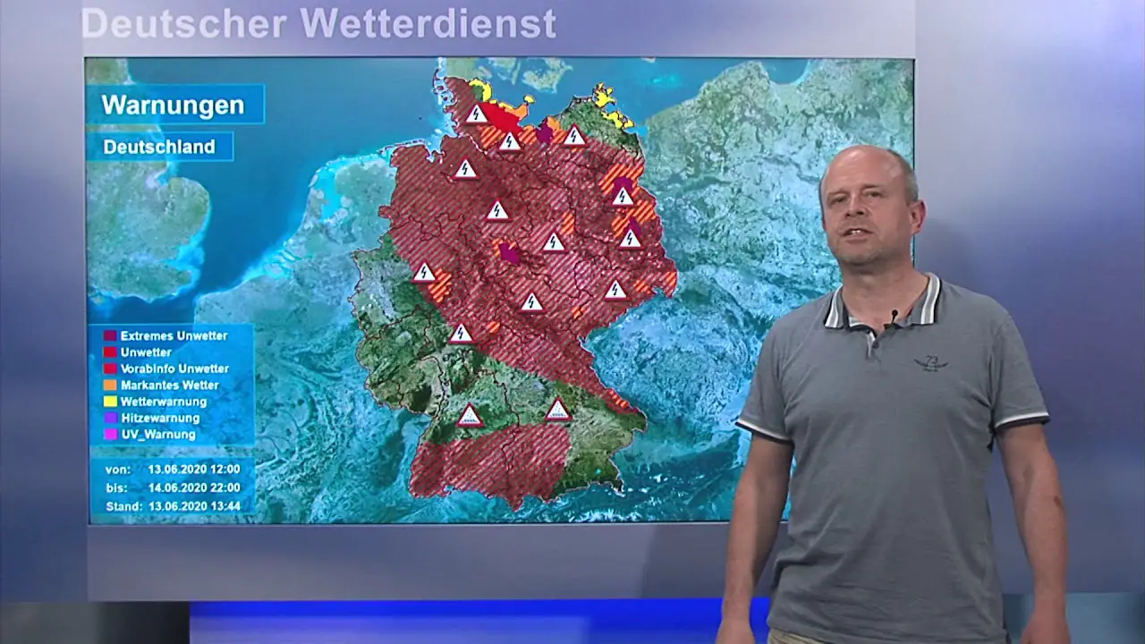 Starkregen und Gewitter: Deutscher Wetterdienst warnt vor Unwettern von Samstagabend bis Sonntag ...